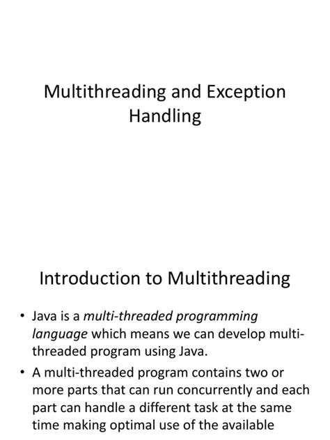 multithreading and exception handling pdf thread computing information technology management