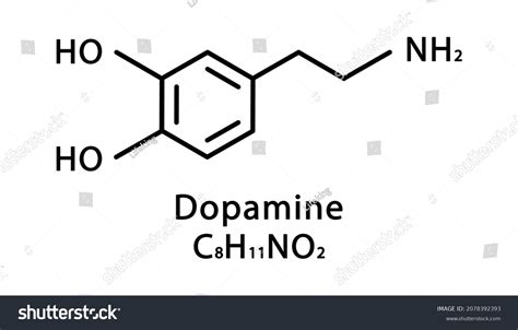 Dopamine Molecular Structure Dopamine Skeletal Chemical Stock Vector