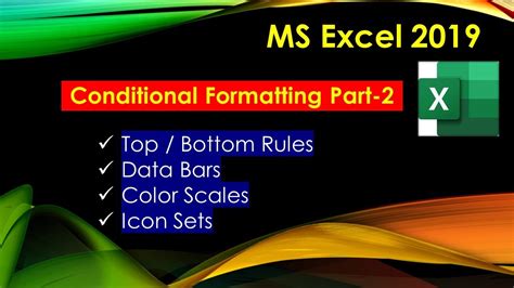 conditional formatting in ms excel part 2 ms excel 2019 youtube