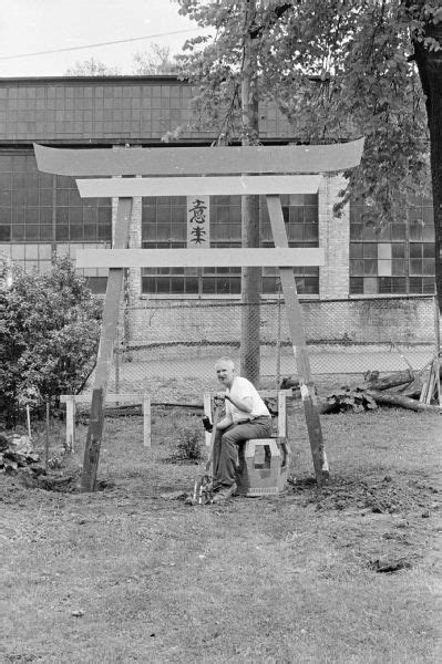 Sid Sitting On Stool Under Torii Gate Photograph Wisconsin