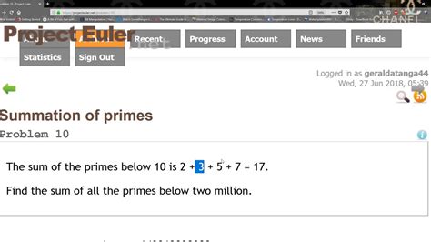 project euler problem 10 solution in java summation of primes youtube