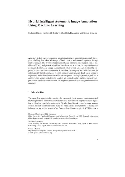 pdf hybrid intelligent automatic image annotation using machine learning aboul ella