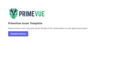 primevue create vue issue template codesandbox