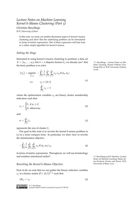 pdf lecture notes on machine learning kernel k means clustering part 3