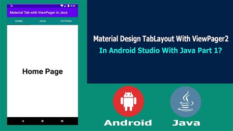 Material Design TabLayout With ViewPager2 In Android Studio With Java