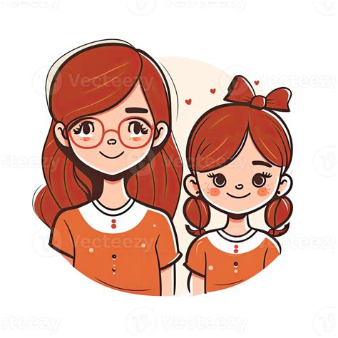 Free Madre Y Hija Dibujos Animados 22972891 PNG With Transparent Background