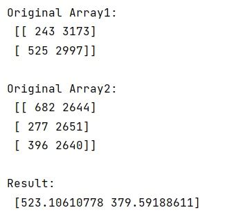 Python How To Calculate The Minimum Euclidean Distance Between Points