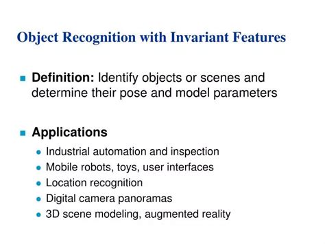 ppt object recognition with invariant features powerpoint presentation id 3967069