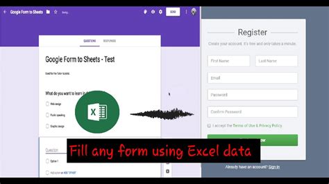 how to automatically fill form using data in excel file youtube