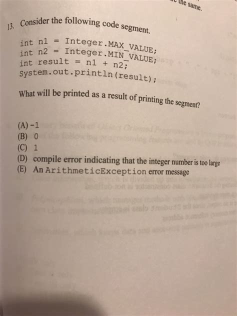 solved consider the following code segment int n1