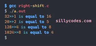Bitwise Right Shift Operator In C Programming Language