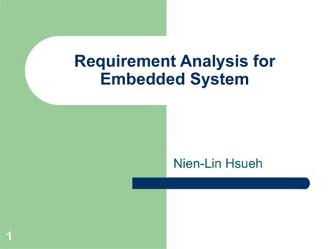 requirement analysis for embedded system