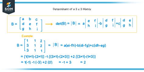 determinant of a 3x3 matrix explanation and examples