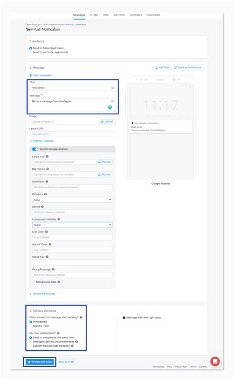 how to add push notifications in android using ionic capacitor react quick博客 测试版