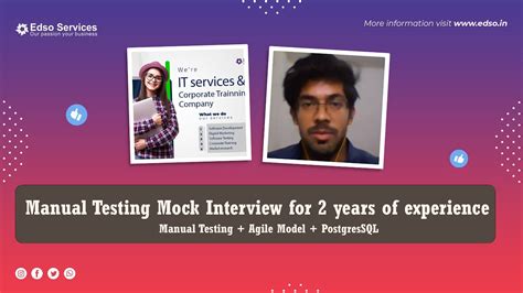 manual testing mock interview first round for 2 years experience edso services youtube