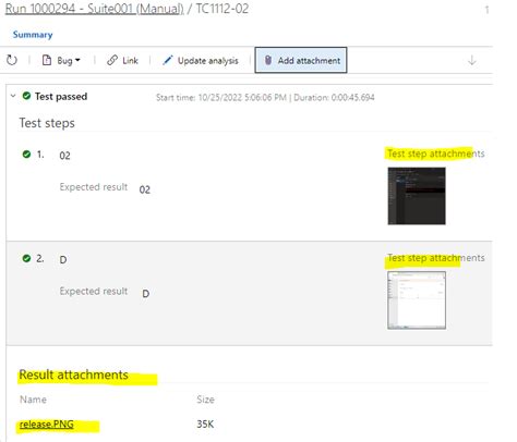 azure devops run result steps and run summary details attachments api stack overflow
