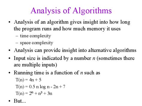 analysis of algorithms