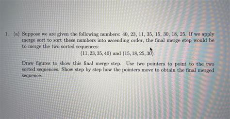 a suppose we are given the following numbers