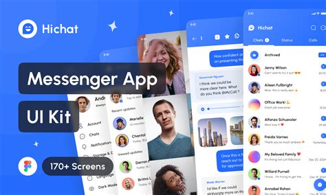 Hichat Messenger App UI Kit Figma Community