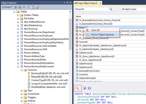 sql server dbforge object search for sql server sql authority with pinal dave