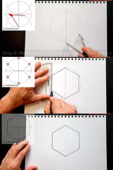 Drawing Hexagon With Pen And Paper Using Compass And Ruler Video