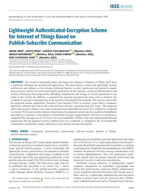 pdf lightweight authenticated encryption scheme for internet · a typical architecture of