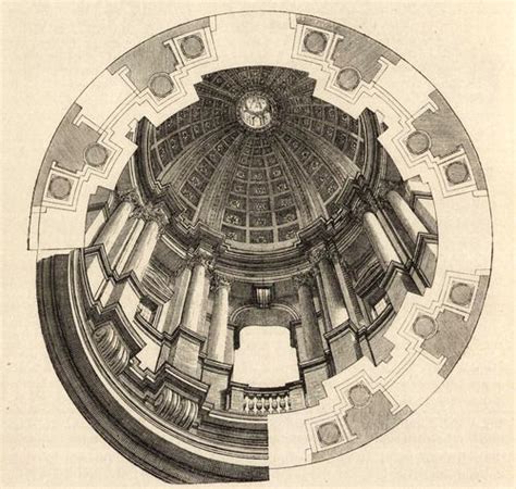 An Architectural Drawing Of A Circular Building