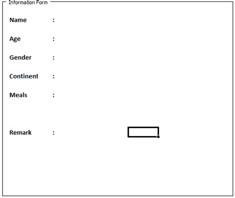 how to create a form in excel containing submit button with example