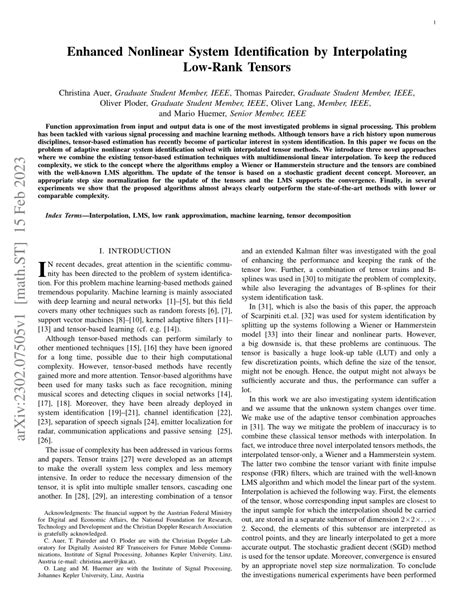 pdf enhanced nonlinear system identification by interpolating low rank tensors