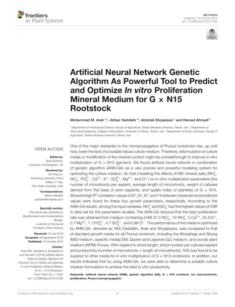pdf artificial neural network genetic algorithm as powerful tool to predict and optimize in