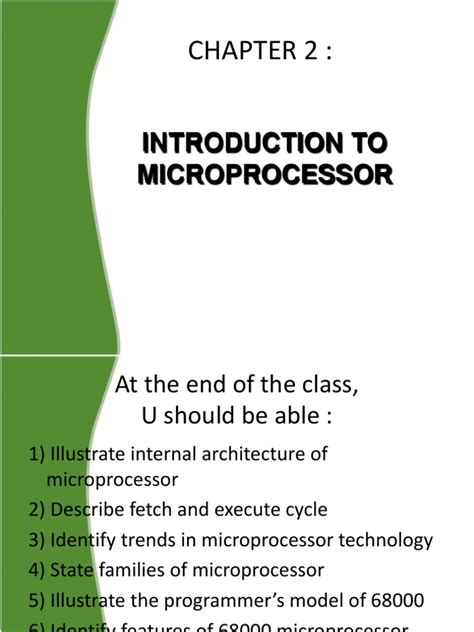 chapter 2 introduction to microprocessor pdf central processing unit instruction set