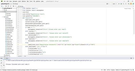 registration form using python niharika7