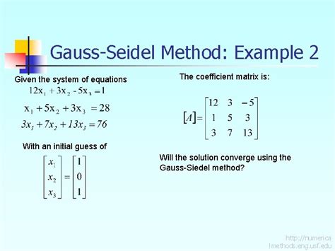gausssiedel method 1 gaussseidel method an iterative method