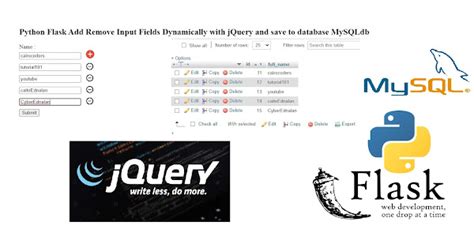python flask add remove input fields dynamically with jquery and save to database mysqldb