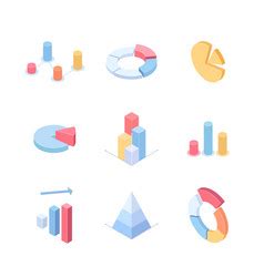 Infographics Chart Set Charts Result Graphs Icons Vector Image