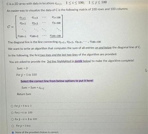 Solved C Is A 2D Array With Data In Locations Chegg