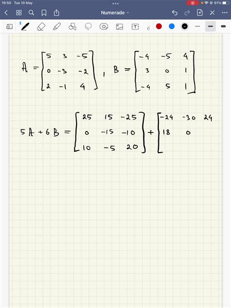 solved question point subtract the following matrices [s ] [ ] give your answer as matrix