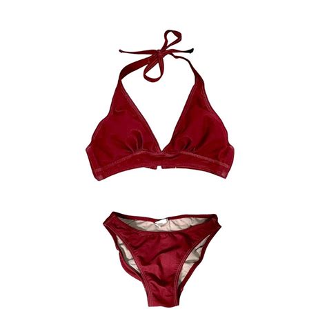 Dark Red Bikini Set 💋 Best Fit For Xs S 6 7 Depop