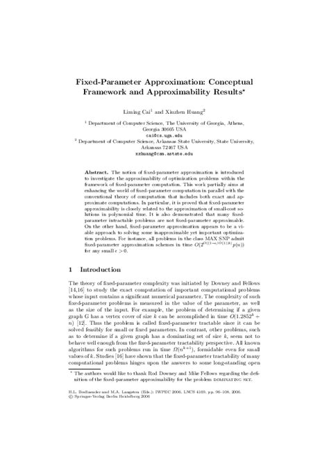 pdf fixed parameter approximation conceptual framework and approximability results liming