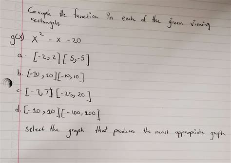 solved graph the function in each of the given viewing