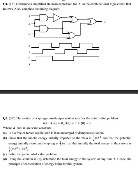 solved q4 15 determine a simplified boolean expression