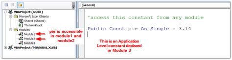 constants in vba declaration types scope excel unlocked