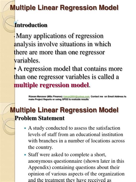 multiple regression model pdf regression analysis multicollinearity