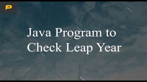 Java Program To Check Leap Year YouTube