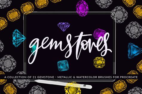 21 Gemstones Pattern Collection For Procreate