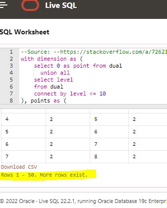Resultset Return More Than Rows In Oracle Live Sql Stack Overflow