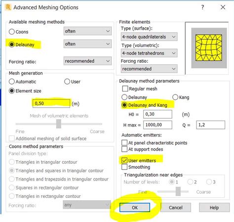 how to refine mesh in selected nodes in robot structural analysis