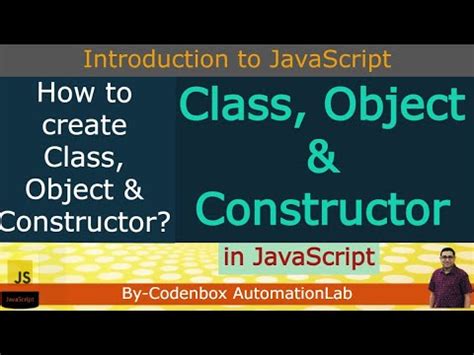 JS Part 16 Class Object And Constructor In JavaScript How To Create