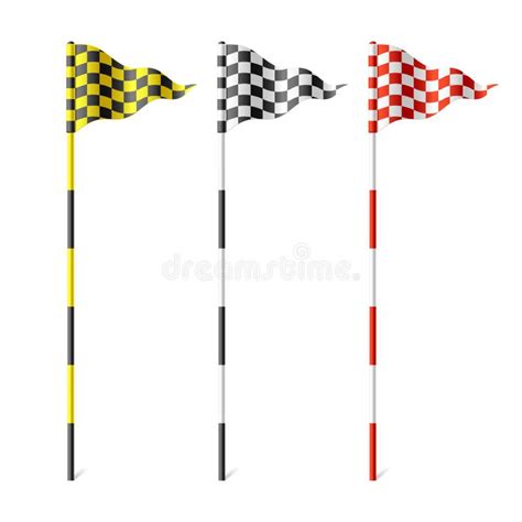Waving Triangular Checkered Flag Stock Vector Illustration Of Angled