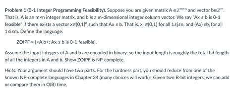 solved problem 1 0 1 ﻿integer programming feasibility